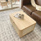 Natural Wood Cane Coffee Table with Storage | Small Rattan Table
